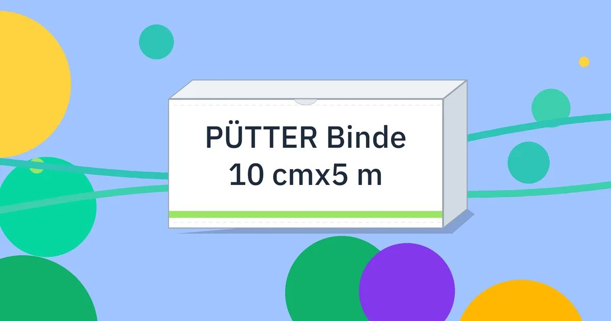 Symbolbild: Packung mit der Aufschrift PÜTTER Binde 10 cmx5 m (PZN 20212158) – Verfügbarkeit und Bezug in Apotheken in Frankfurt am Main