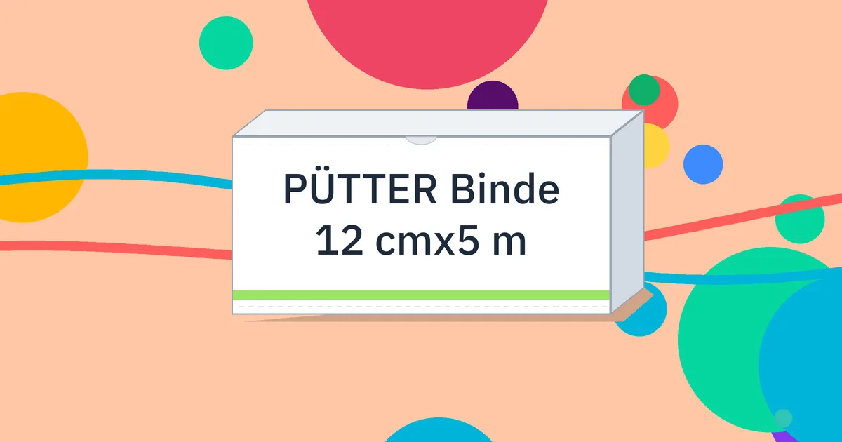 Symbolbild: Packung mit der Aufschrift PÜTTER Binde 12 cmx5 m (PZN 18116312) – Verfügbarkeit und Bezug in Apotheken in Frankfurt am Main