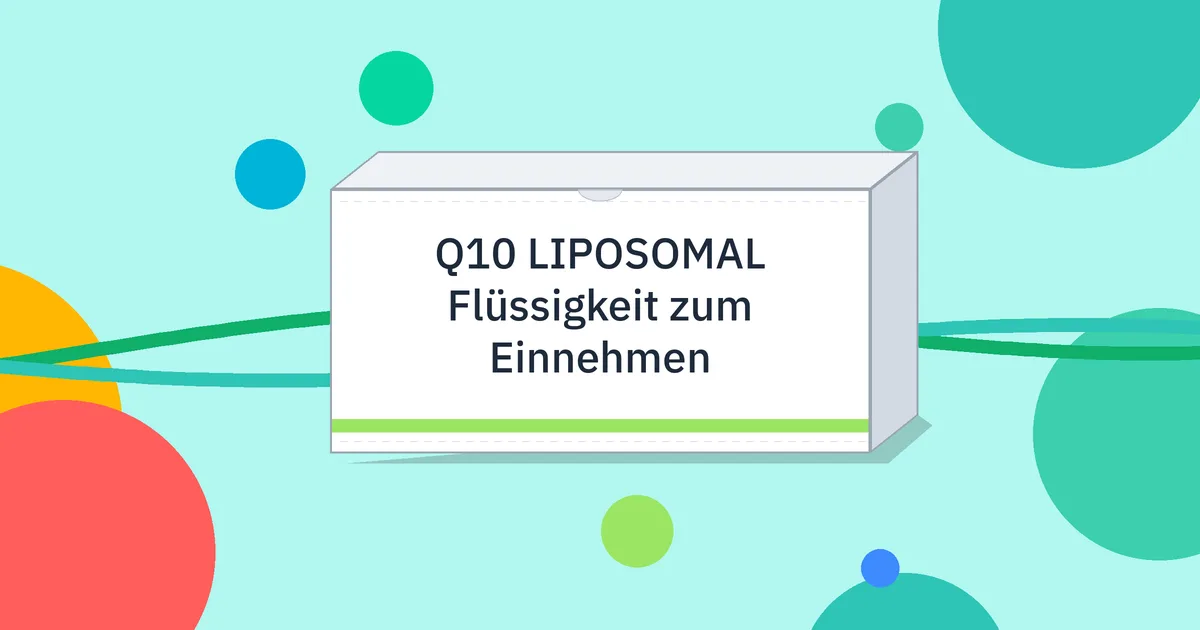Symbolbild: Packung mit der Aufschrift Q10 LIPOSOMAL Flüssigkeit zum Einnehmen (PZN 19073964) – Verfügbarkeit und Bezug in Apotheken in Frankfurt am Main