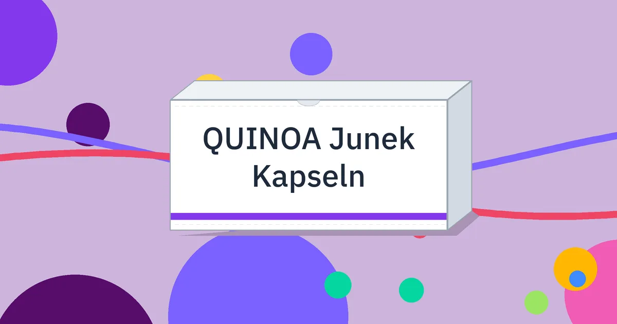 Symbolbild: Packung mit der Aufschrift QUINOA Junek Kapseln (PZN 01004690) – Verfügbarkeit und Bezug in Apotheken in Frankfurt am Main