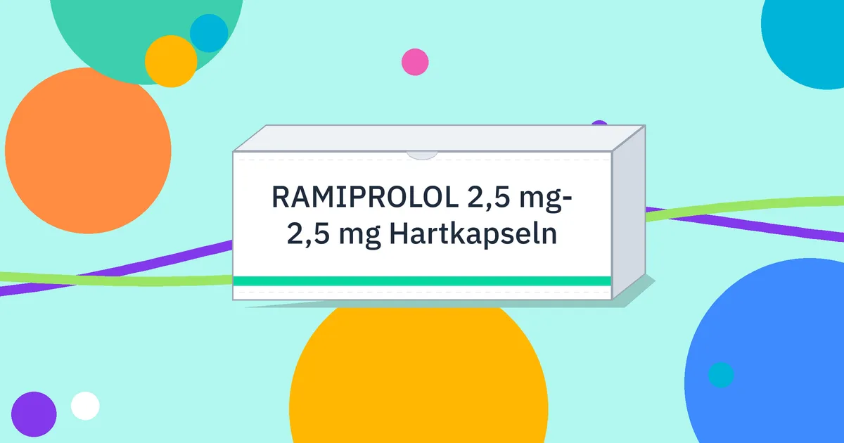 Symbolbild: Packung mit der Aufschrift RAMIPROLOL 2,5 mg-2,5 mg Hartkapseln (PZN 17992543) – Verfügbarkeit und Bezug in Apotheken in Frankfurt am Main