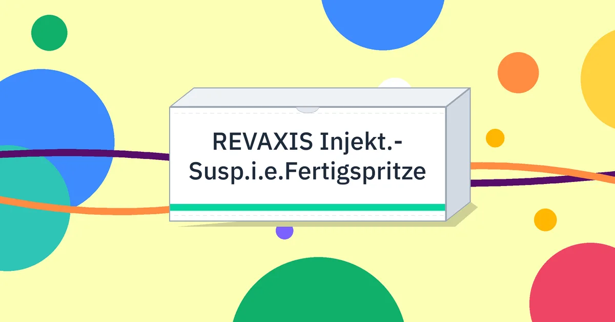 Symbolbild: Packung mit der Aufschrift REVAXIS Injekt.-Susp.i.e.Fertigspritze (PZN 02743076) – Verfügbarkeit und Bezug in Apotheken in Frankfurt am Main
