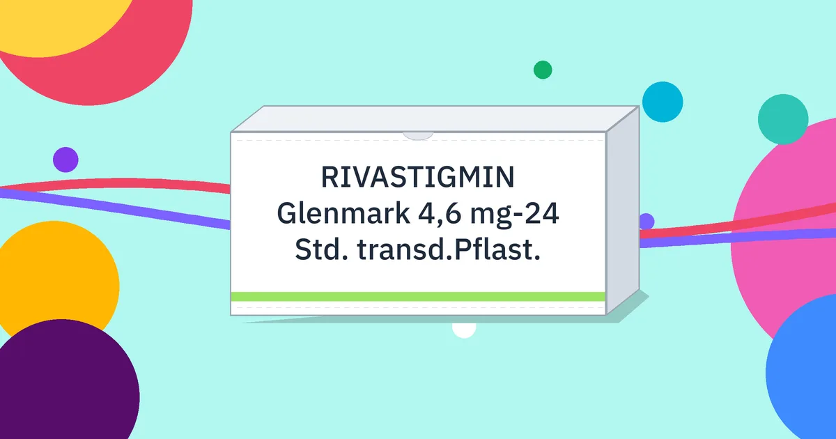 Symbolbild: Packung mit der Aufschrift RIVASTIGMIN Glenmark 4,6 mg-24 Std. transd.Pflast. (PZN 12353465) – Verfügbarkeit und Bezug in Apotheken in Frankfurt am Main