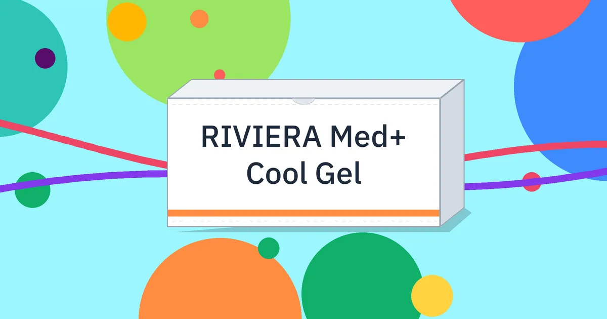 Symbolbild: Packung mit der Aufschrift RIVIERA Med+ Cool Gel (PZN 15865622) – Verfügbarkeit und Bezug in Apotheken in Frankfurt am Main