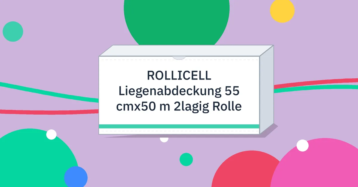 Symbolbild: Packung mit der Aufschrift ROLLICELL Liegenabdeckung 55 cmx50 m 2lagig Rolle (PZN 19444165) – Verfügbarkeit und Bezug in Apotheken in Frankfurt am Main