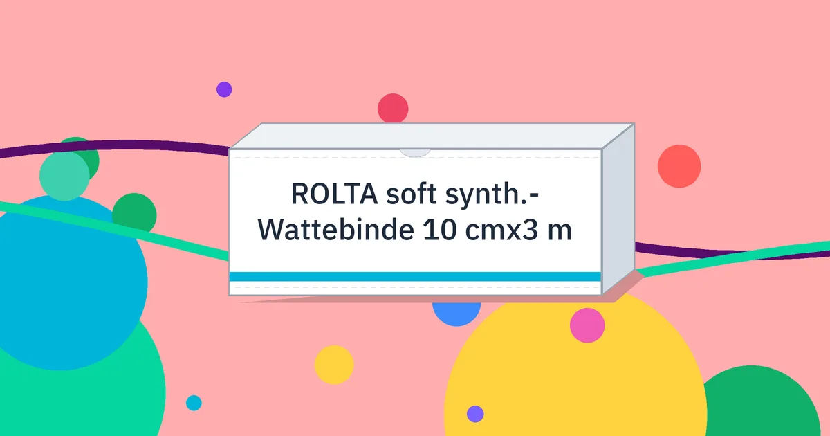 Symbolbild: Packung mit der Aufschrift ROLTA soft synth.-Wattebinde 10 cmx3 m (PZN 15615233) – Verfügbarkeit und Bezug in Apotheken in Frankfurt am Main