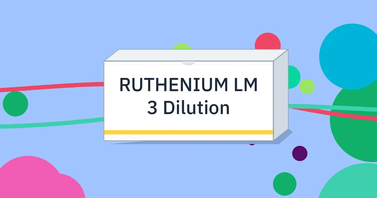 Symbolbild: Packung mit der Aufschrift RUTHENIUM LM 3 Dilution (PZN 13174049) – Verfügbarkeit und Bezug in Apotheken in Frankfurt am Main