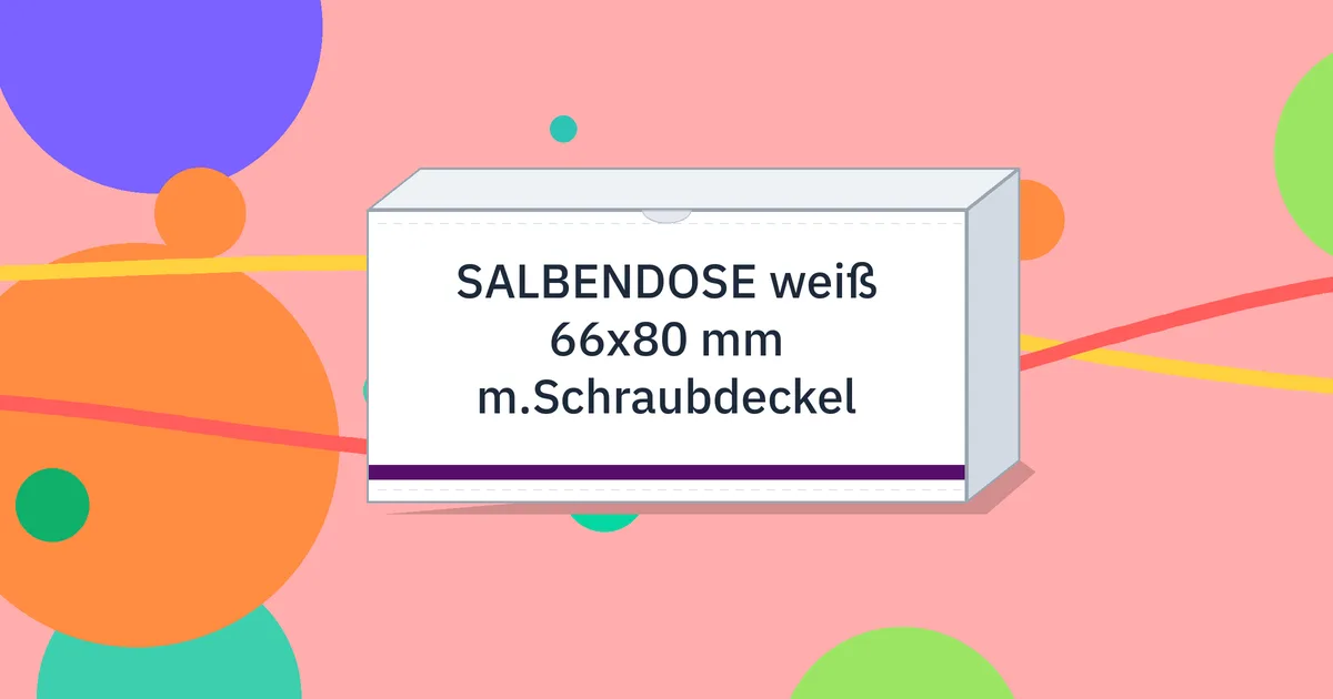 Symbolbild: Packung mit der Aufschrift SALBENDOSE weiß 66x80 mm m.Schraubdeckel (PZN 10402225) – Verfügbarkeit und Bezug in Apotheken in Frankfurt am Main