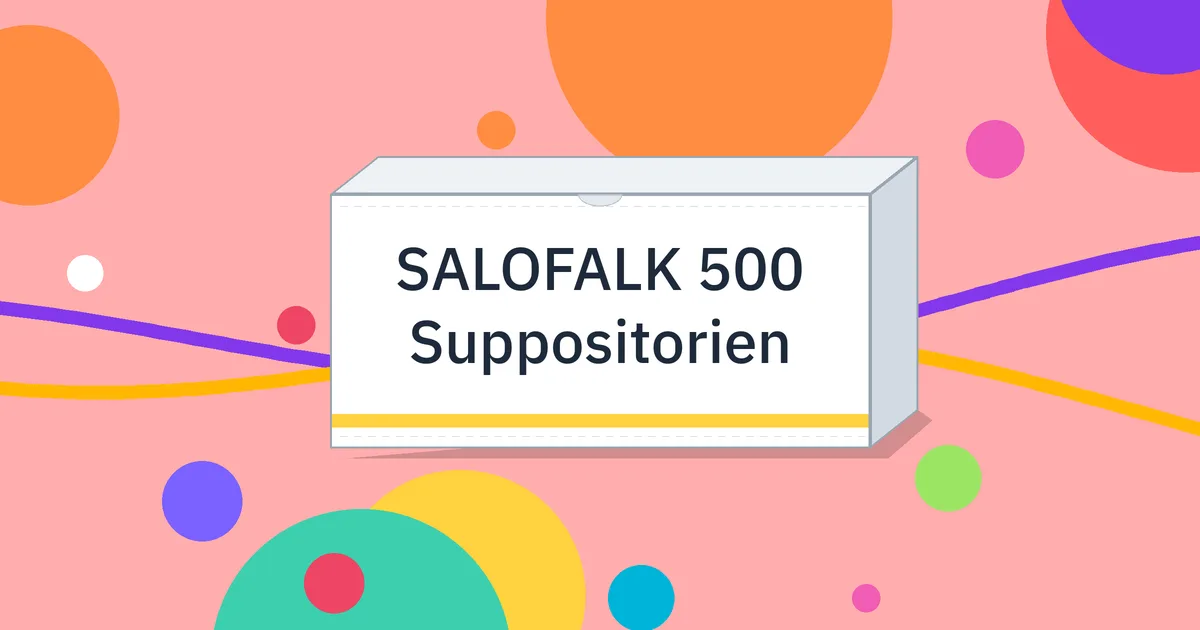 Symbolbild: Packung mit der Aufschrift SALOFALK 500 Suppositorien (PZN 01559896) – Verfügbarkeit und Bezug in Apotheken in Frankfurt am Main