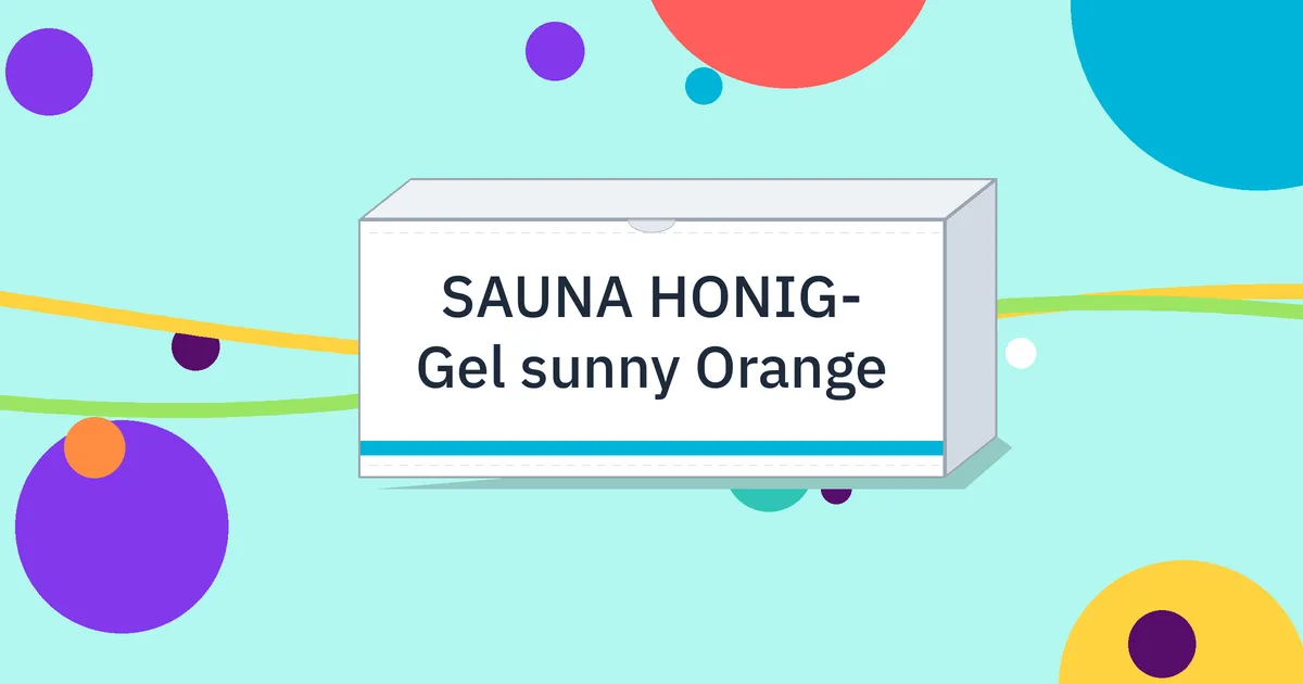 Symbolbild: Packung mit der Aufschrift SAUNA HONIG-Gel sunny Orange (PZN 04121812) – Verfügbarkeit und Bezug in Apotheken in Frankfurt am Main