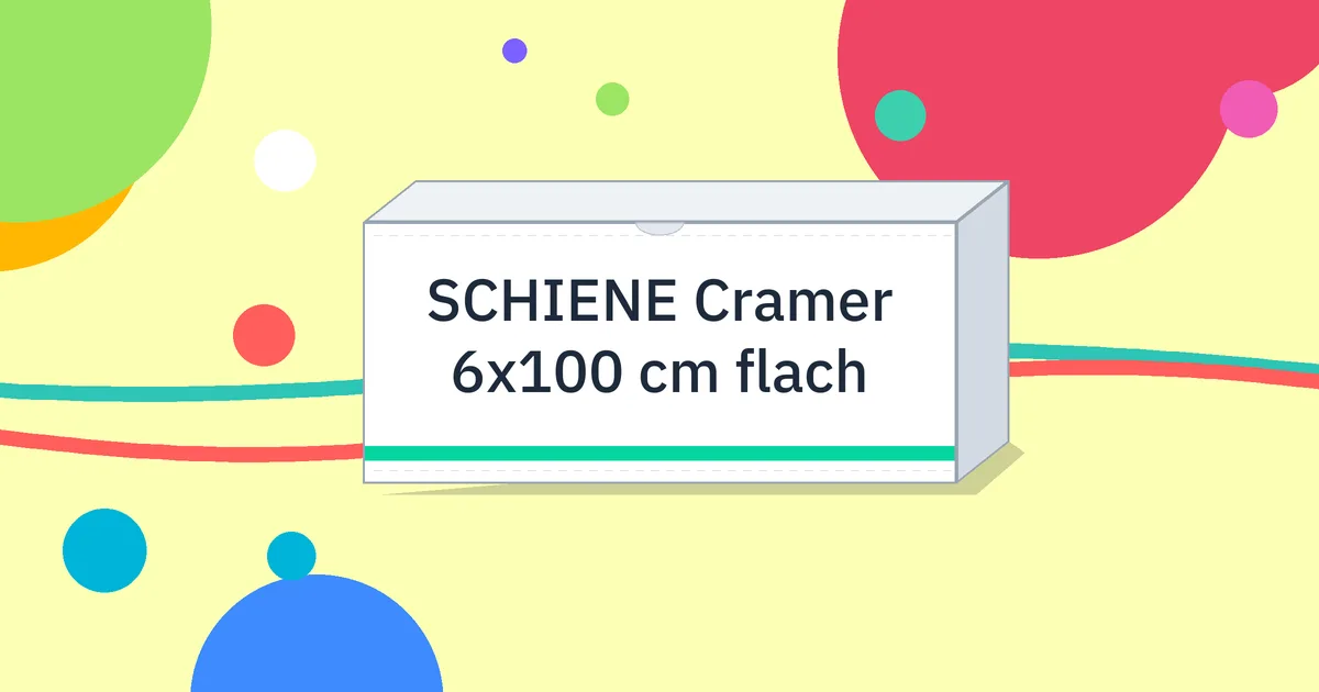 Symbolbild: Packung mit der Aufschrift SCHIENE Cramer 6x100 cm flach (PZN 01968399) – Verfügbarkeit und Bezug in Apotheken in Frankfurt am Main