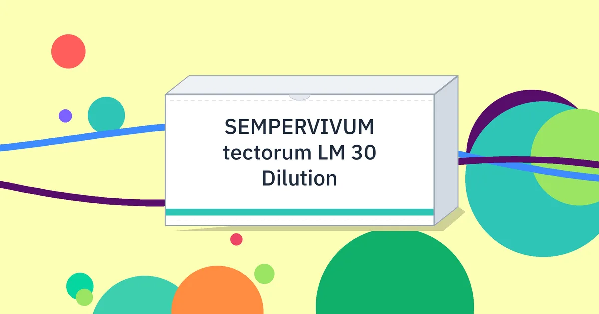Symbolbild: Packung mit der Aufschrift SEMPERVIVUM tectorum LM 30 Dilution (PZN 13186420) – Verfügbarkeit und Bezug in Apotheken in Frankfurt am Main