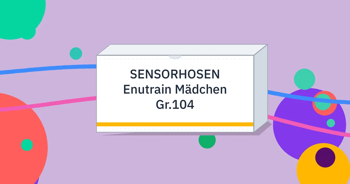Symbolbild: Packung mit der Aufschrift SENSORHOSEN Enutrain Mädchen Gr.104 (PZN 04476998) – Verfügbarkeit und Bezug in Apotheken in Frankfurt am Main
