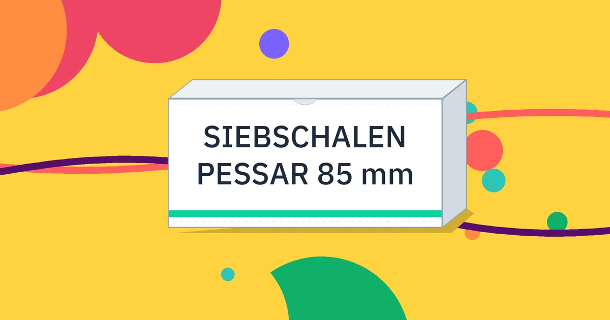 Symbolbild: Packung mit der Aufschrift SIEBSCHALEN PESSAR 85 mm (PZN 07279399) – Verfügbarkeit und Bezug in Apotheken in Frankfurt am Main