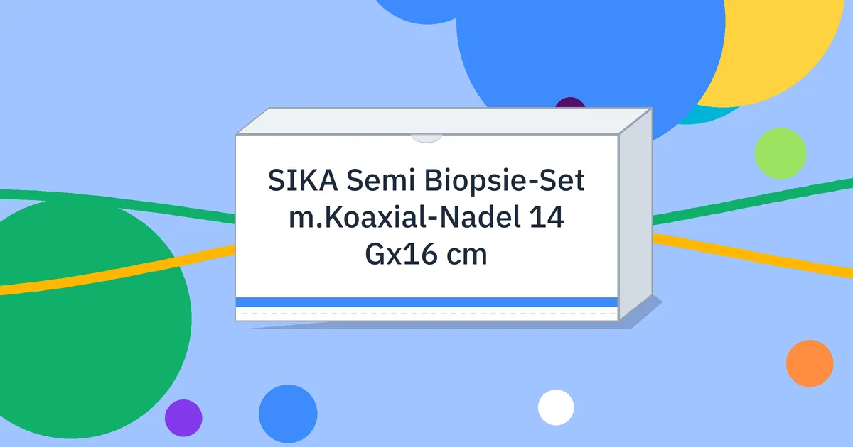 Symbolbild: Packung mit der Aufschrift SIKA Semi Biopsie-Set m.Koaxial-Nadel 14 Gx16 cm (PZN 17940517) – Verfügbarkeit und Bezug in Apotheken in Frankfurt am Main