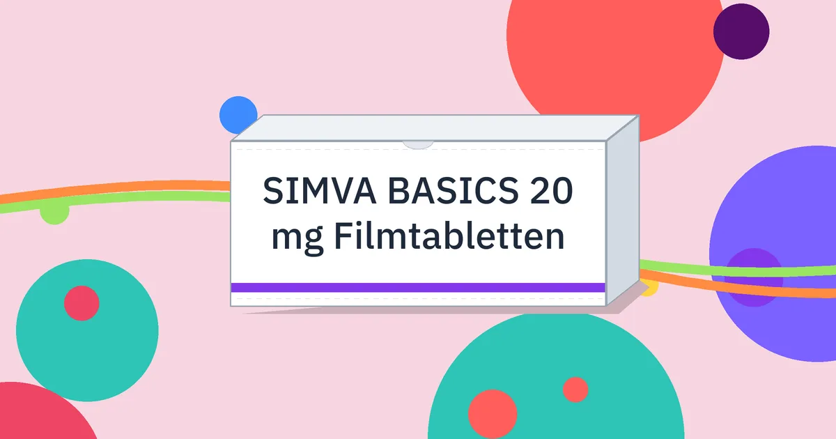 Symbolbild: Packung mit der Aufschrift SIMVA BASICS 20 mg Filmtabletten (PZN 00232236) – Verfügbarkeit und Bezug in Apotheken in Frankfurt am Main