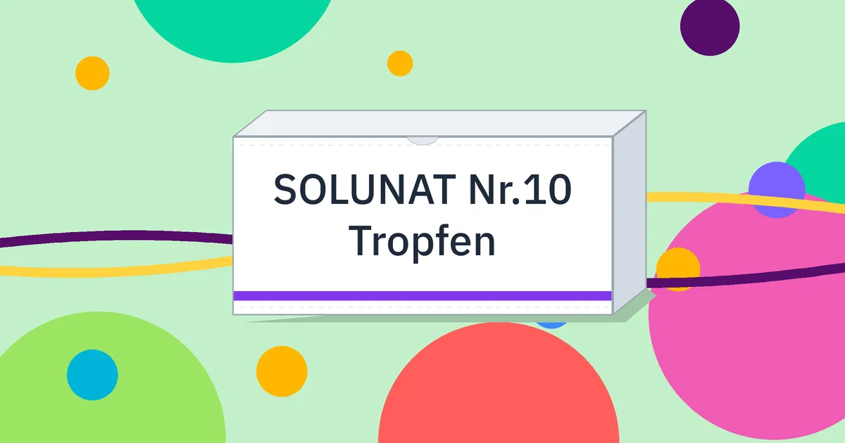 Symbolbild: Packung mit der Aufschrift SOLUNAT Nr.10 Tropfen (PZN 02940138) – Verfügbarkeit und Bezug in Apotheken in Frankfurt am Main