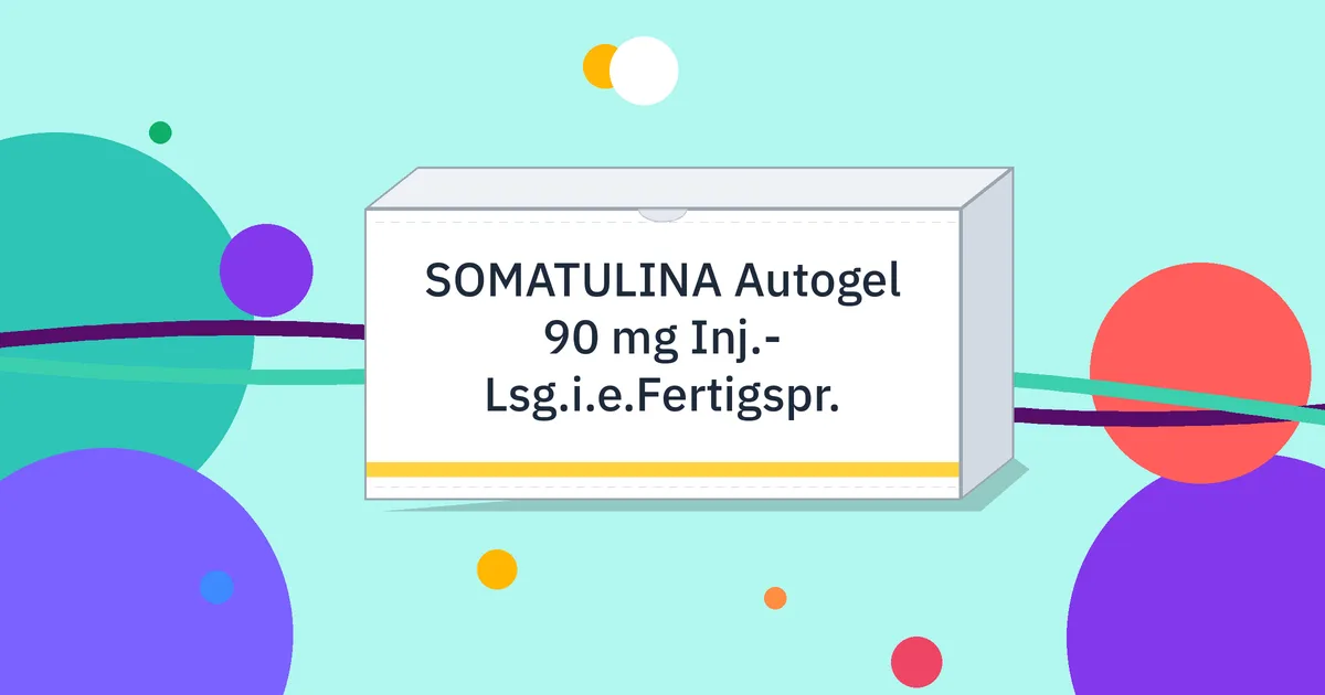 Symbolbild: Packung mit der Aufschrift SOMATULINA Autogel 90 mg Inj.-Lsg.i.e.Fertigspr. (PZN 10060977) – Verfügbarkeit und Bezug in Apotheken in Frankfurt am Main