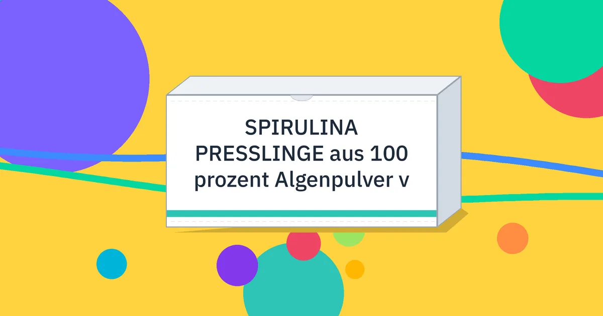 Symbolbild: Packung mit der Aufschrift SPIRULINA PRESSLINGE aus 100 prozent Algenpulver v (PZN 18910139) – Verfügbarkeit und Bezug in Apotheken in Frankfurt am Main