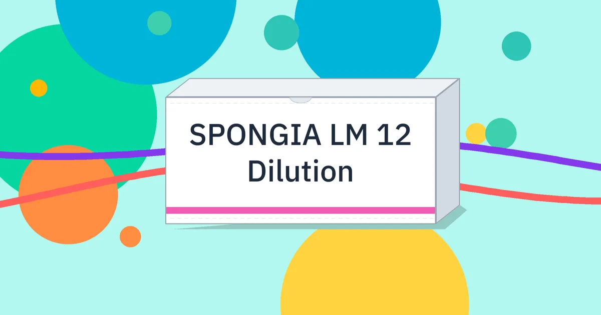 Symbolbild: Packung mit der Aufschrift SPONGIA LM 12 Dilution (PZN 02603889) – Verfügbarkeit und Bezug in Apotheken in Frankfurt am Main