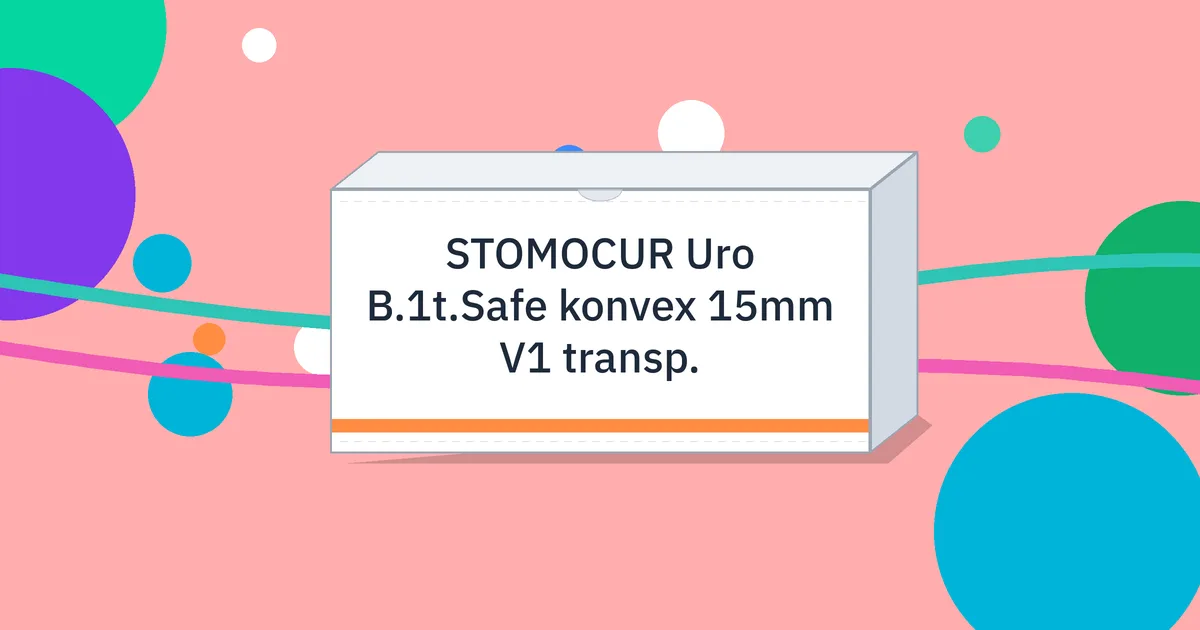 Symbolbild: Packung mit der Aufschrift STOMOCUR Uro B.1t.Safe konvex 15mm V1 transp. (PZN 16622471) – Verfügbarkeit und Bezug in Apotheken in Frankfurt am Main