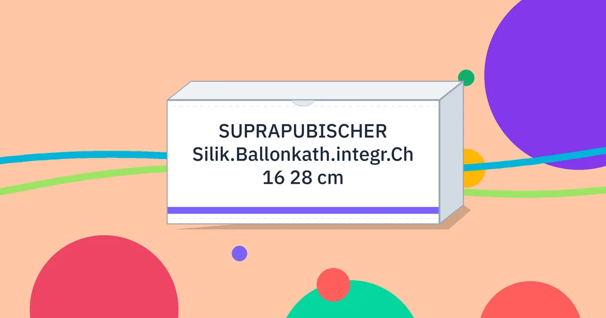 Symbolbild: Packung mit der Aufschrift SUPRAPUBISCHER Silik.Ballonkath.integr.Ch 16 28 cm (PZN 10981878) – Verfügbarkeit und Bezug in Apotheken in Frankfurt am Main