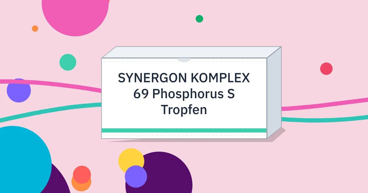 Symbolbild: Packung mit der Aufschrift SYNERGON KOMPLEX 69 Phosphorus S Tropfen (PZN 19874693) – Verfügbarkeit und Bezug in Apotheken in Frankfurt am Main