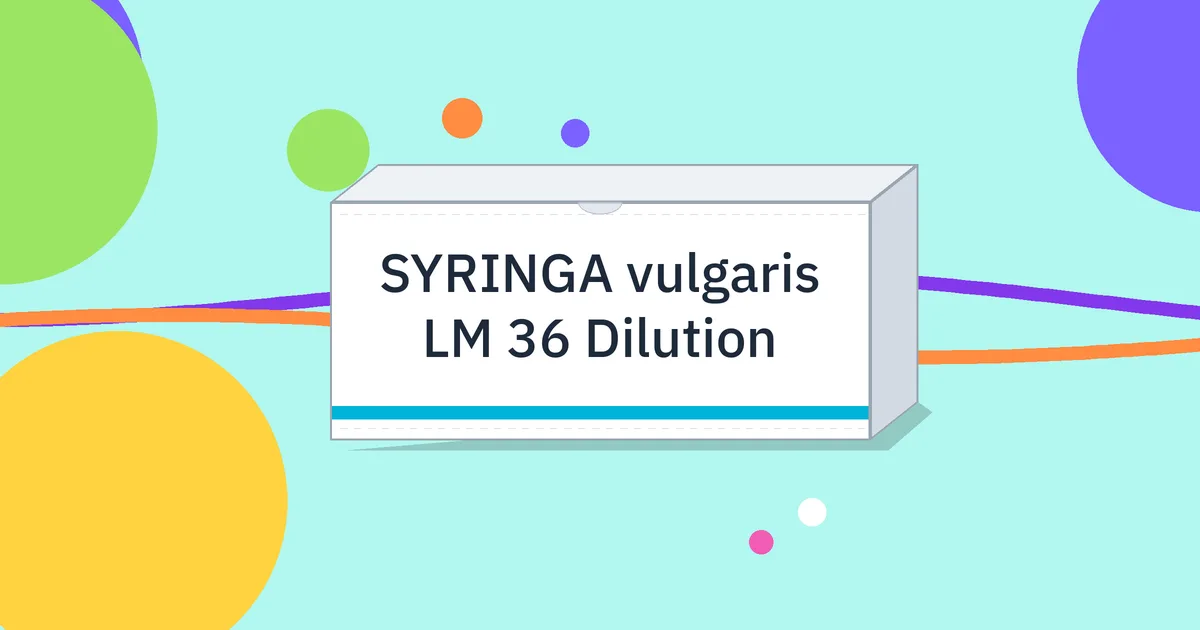 Symbolbild: Packung mit der Aufschrift SYRINGA vulgaris LM 36 Dilution (PZN 13685962) – Verfügbarkeit und Bezug in Apotheken in Frankfurt am Main