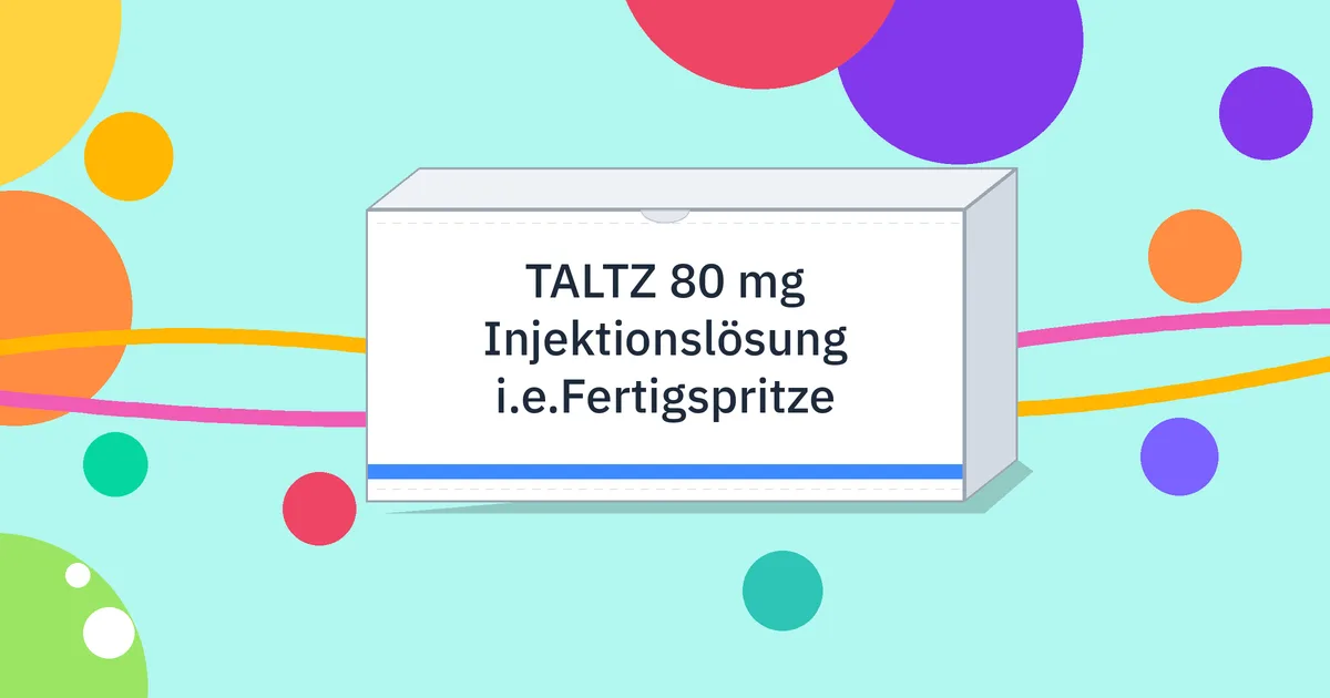 Symbolbild: Packung mit der Aufschrift TALTZ 80 mg Injektionslösung i.e.Fertigspritze (PZN 15242192) – Verfügbarkeit und Bezug in Apotheken in Frankfurt am Main