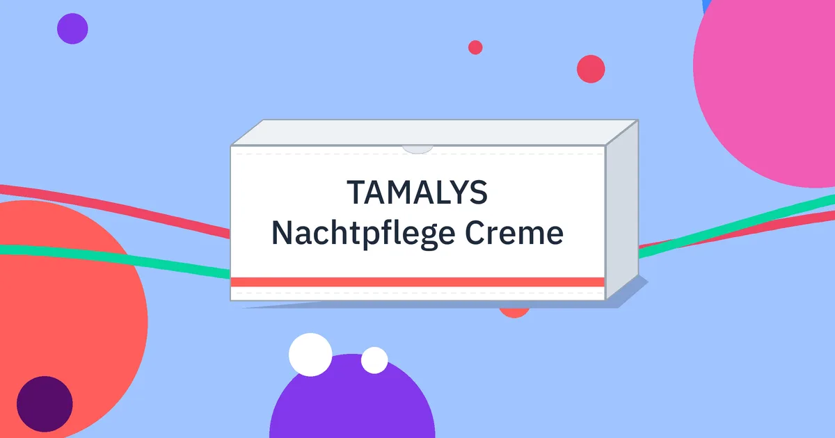 Symbolbild: Packung mit der Aufschrift TAMALYS Nachtpflege Creme (PZN 09888694) – Verfügbarkeit und Bezug in Apotheken in Frankfurt am Main