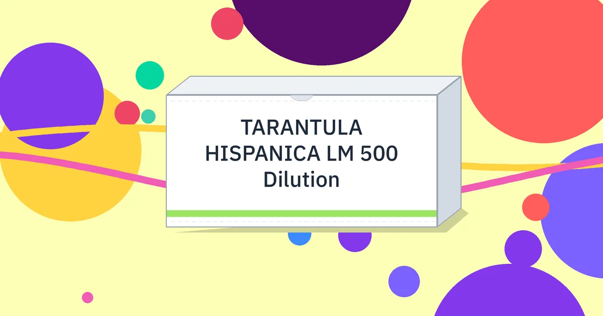 Symbolbild: Packung mit der Aufschrift TARANTULA HISPANICA LM 500 Dilution (PZN 13694553) – Verfügbarkeit und Bezug in Apotheken in Frankfurt am Main
