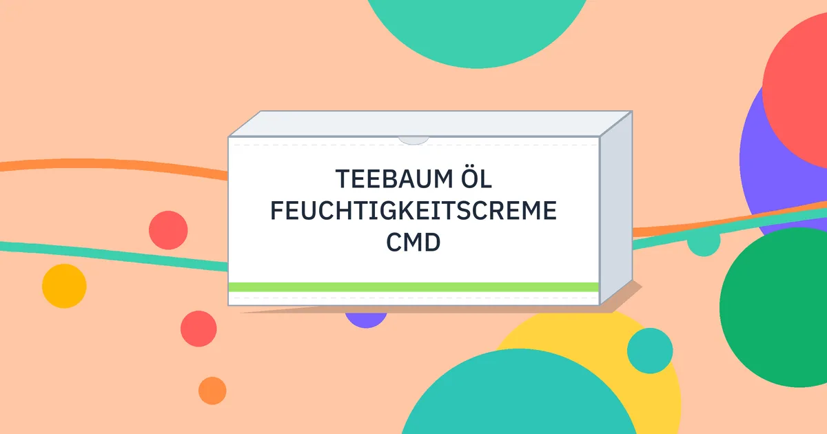 Symbolbild: Packung mit der Aufschrift TEEBAUM ÖL FEUCHTIGKEITSCREME CMD (PZN 09946836) – Verfügbarkeit und Bezug in Apotheken in Frankfurt am Main