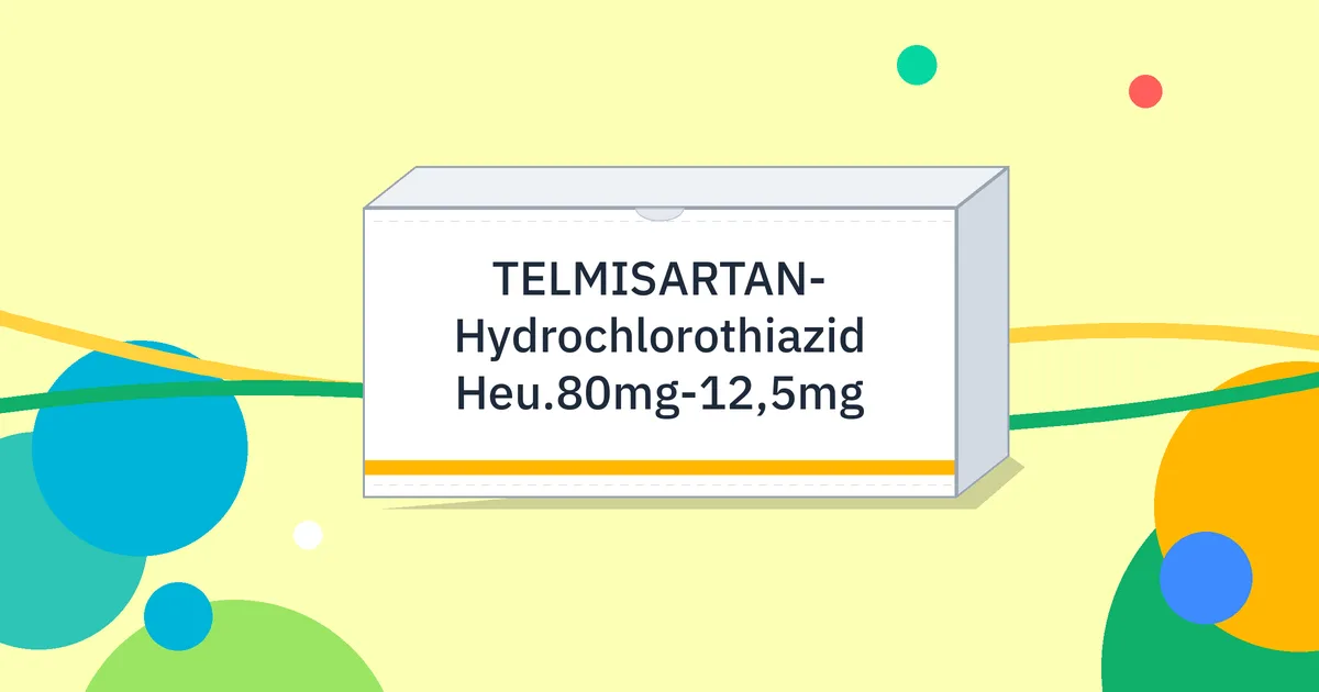 Symbolbild: Packung mit der Aufschrift TELMISARTAN-Hydrochlorothiazid Heu.80mg-12,5mg (PZN 10419622) – Verfügbarkeit und Bezug in Apotheken in Frankfurt am Main