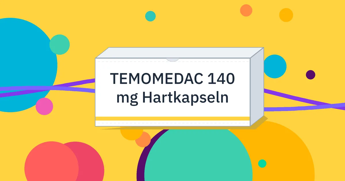 Symbolbild: Packung mit der Aufschrift TEMOMEDAC 140 mg Hartkapseln (PZN 16804344) – Verfügbarkeit und Bezug in Apotheken in Frankfurt am Main