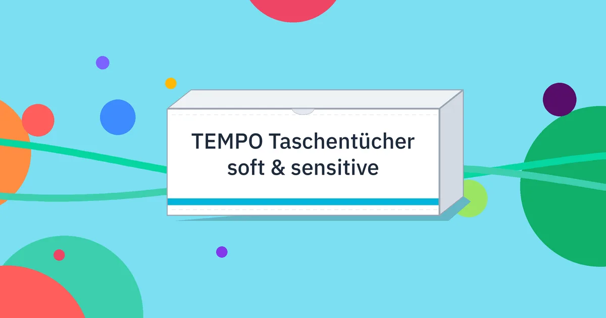 Symbolbild: Packung mit der Aufschrift TEMPO Taschentücher soft & sensitive (PZN 15317866) – Verfügbarkeit und Bezug in Apotheken in Frankfurt am Main