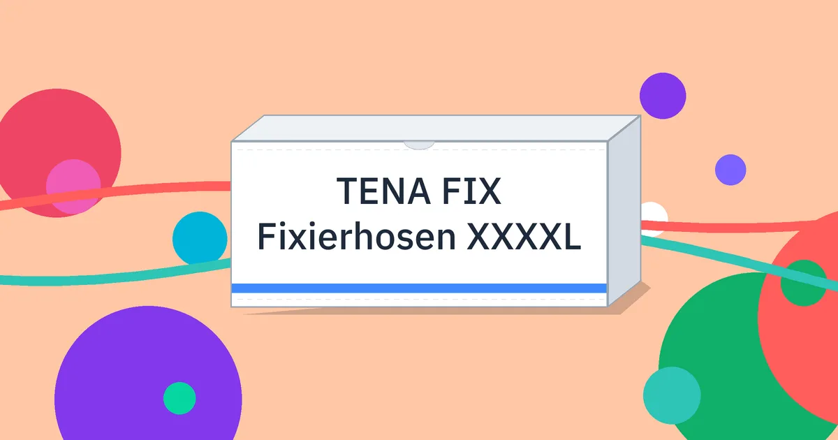 Symbolbild: Packung mit der Aufschrift TENA FIX Fixierhosen XXXXL (PZN 13589810) – Verfügbarkeit und Bezug in Apotheken in Frankfurt am Main