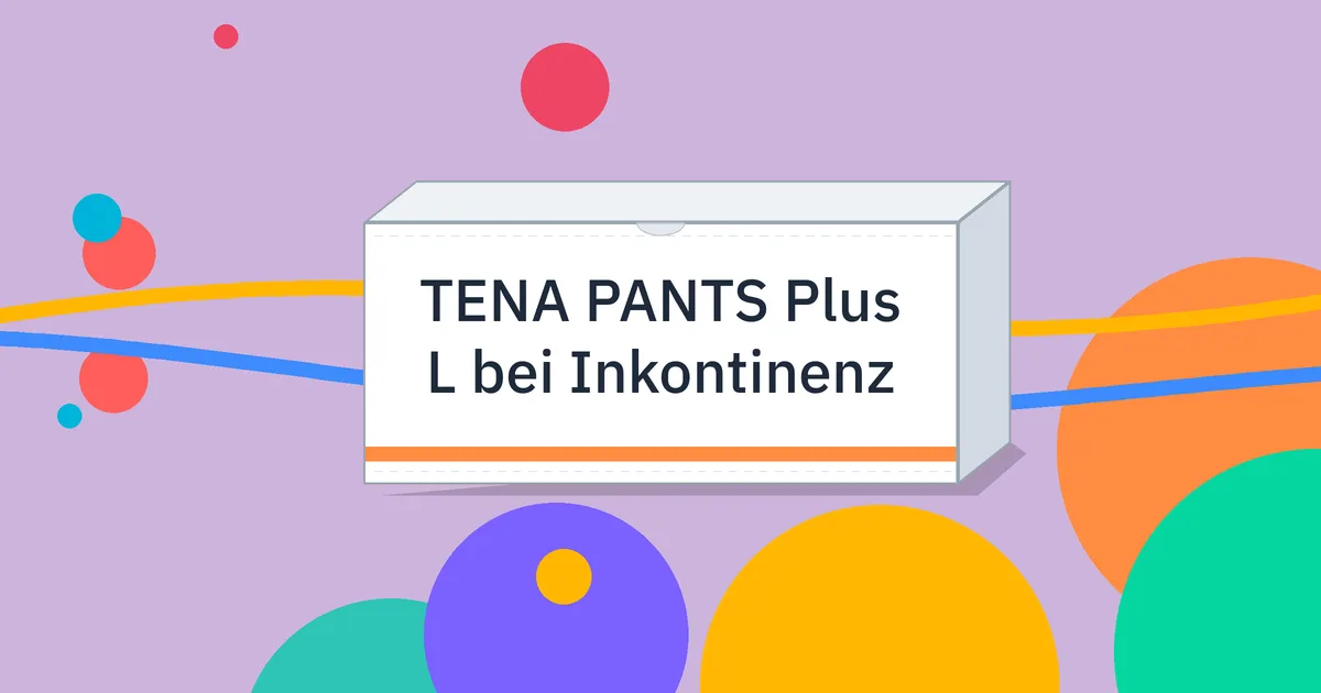 Symbolbild: Packung mit der Aufschrift TENA PANTS Plus L bei Inkontinenz (PZN 19679879) – Verfügbarkeit und Bezug in Apotheken in Frankfurt am Main