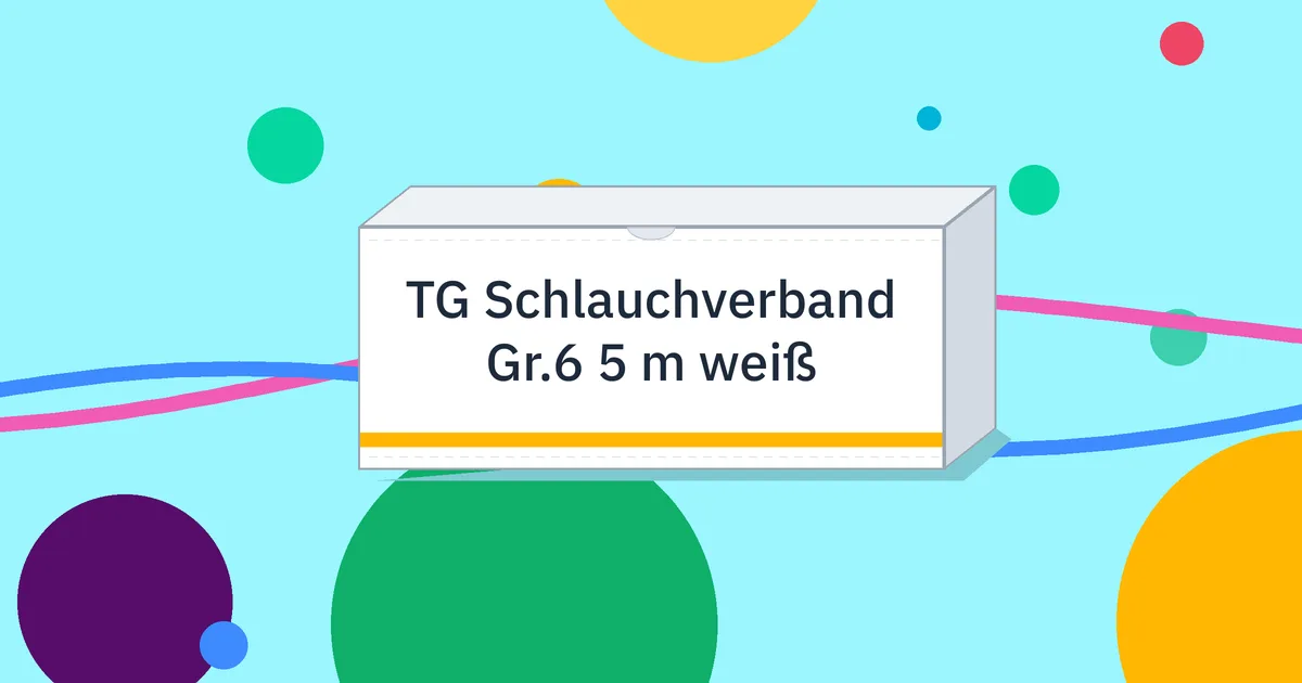 Symbolbild: Packung mit der Aufschrift TG Schlauchverband Gr.6 5 m weiß (PZN 19831318) – Verfügbarkeit und Bezug in Apotheken in Frankfurt am Main