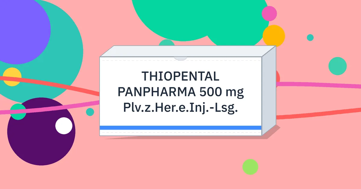 Symbolbild: Packung mit der Aufschrift THIOPENTAL PANPHARMA 500 mg Plv.z.Her.e.Inj.-Lsg. (PZN 16200416) – Verfügbarkeit und Bezug in Apotheken in Frankfurt am Main