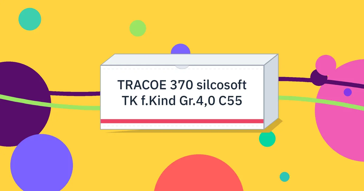 Symbolbild: Packung mit der Aufschrift TRACOE 370 silcosoft TK f.Kind Gr.4,0 C55 (PZN 14314512) – Verfügbarkeit und Bezug in Apotheken in Frankfurt am Main
