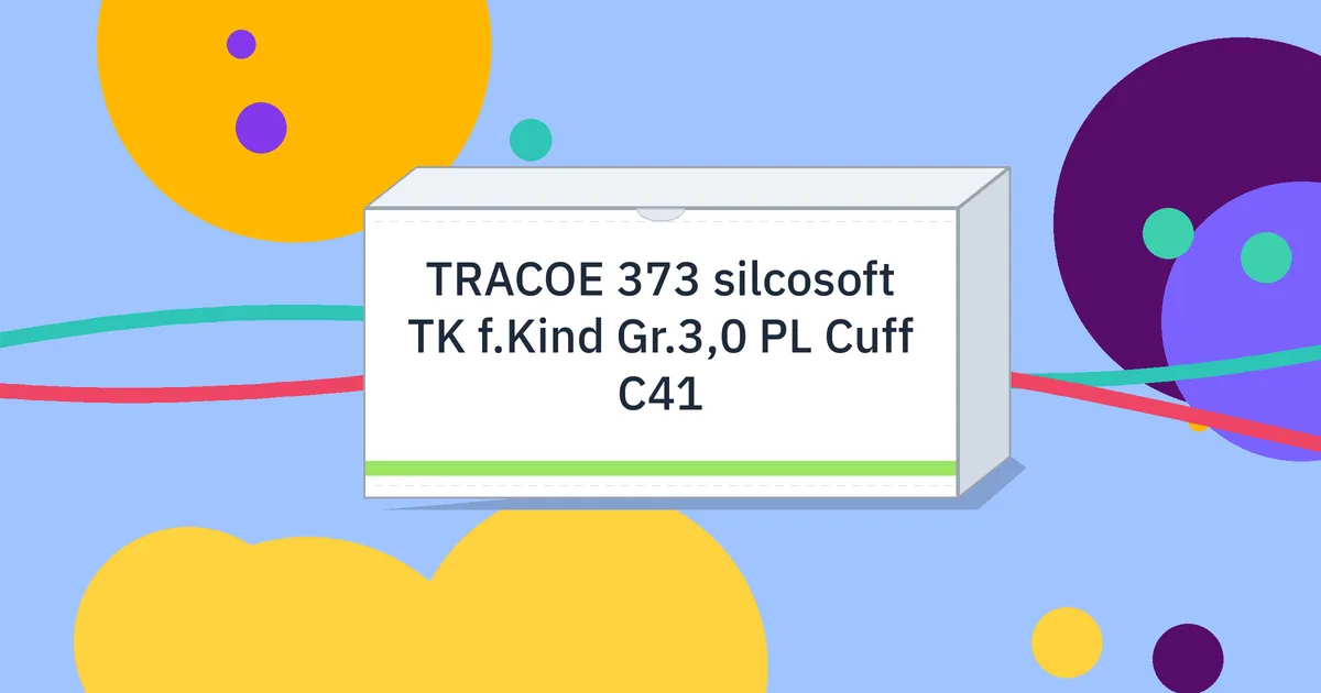 Symbolbild: Packung mit der Aufschrift TRACOE 373 silcosoft TK f.Kind Gr.3,0 PL Cuff C41 (PZN 14316936) – Verfügbarkeit und Bezug in Apotheken in Frankfurt am Main