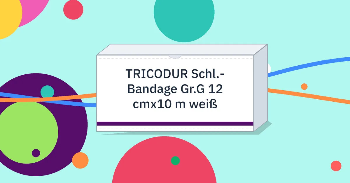 Symbolbild: Packung mit der Aufschrift TRICODUR Schl.-Bandage Gr.G 12 cmx10 m weiß (PZN 02154049) – Verfügbarkeit und Bezug in Apotheken in Frankfurt am Main