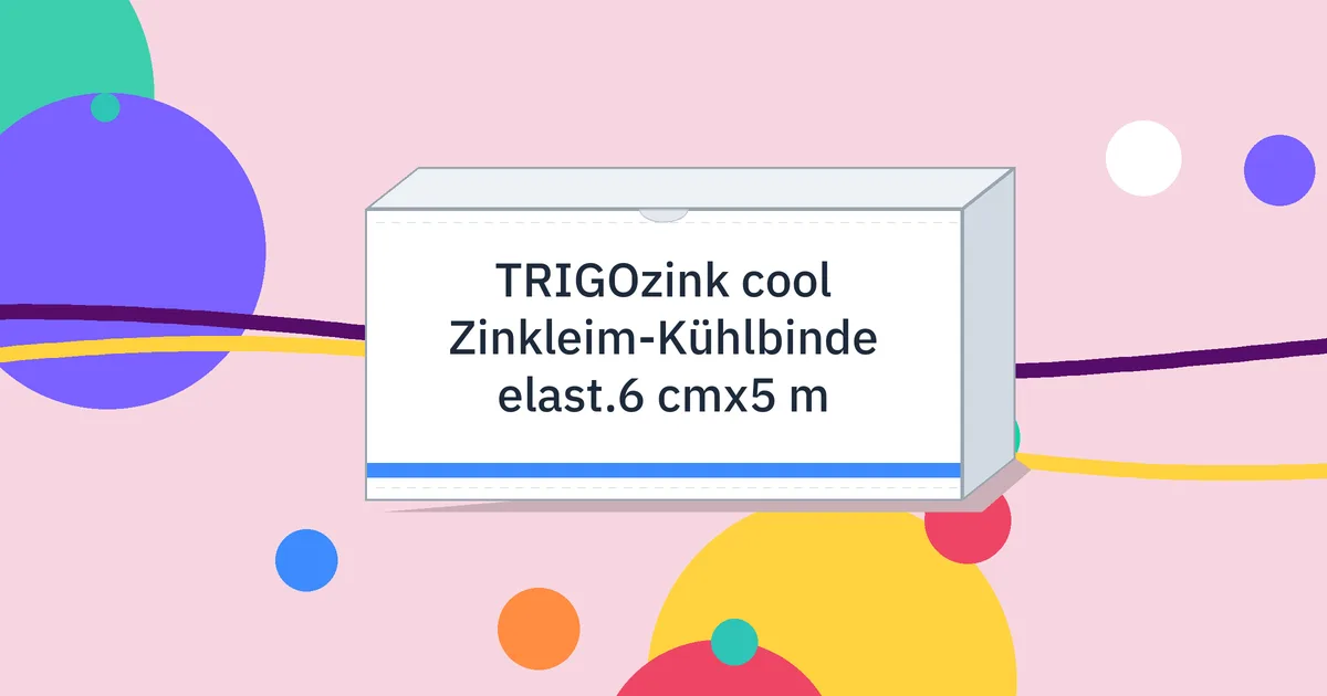 Symbolbild: Packung mit der Aufschrift TRIGOzink cool Zinkleim-Kühlbinde elast.6 cmx5 m (PZN 20343185) – Verfügbarkeit und Bezug in Apotheken in Frankfurt am Main