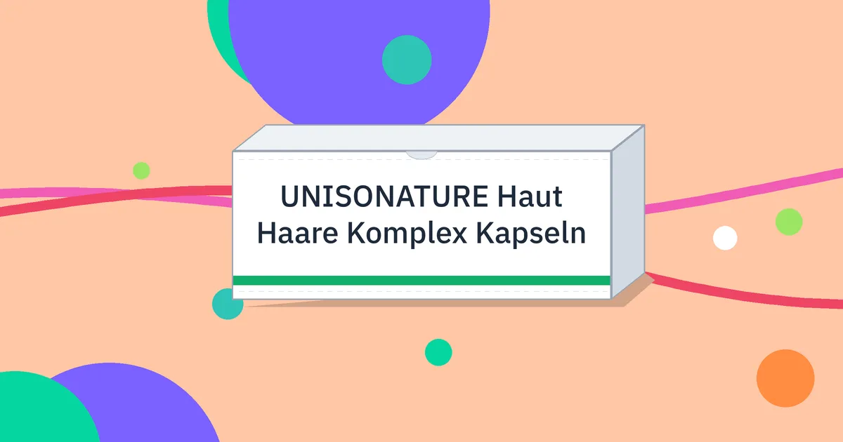 Symbolbild: Packung mit der Aufschrift UNISONATURE Haut Haare Komplex Kapseln (PZN 19509870) – Verfügbarkeit und Bezug in Apotheken in Frankfurt am Main