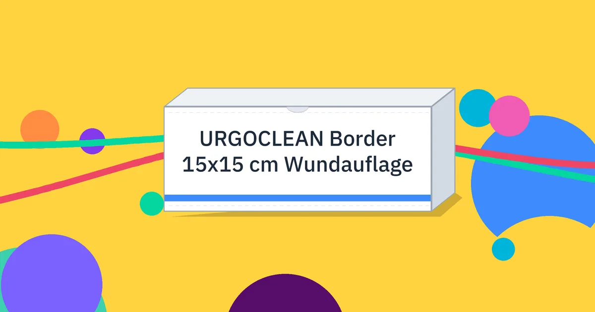 Symbolbild: Packung mit der Aufschrift URGOCLEAN Border 15x15 cm Wundauflage (PZN 19538400) – Verfügbarkeit und Bezug in Apotheken in Frankfurt am Main