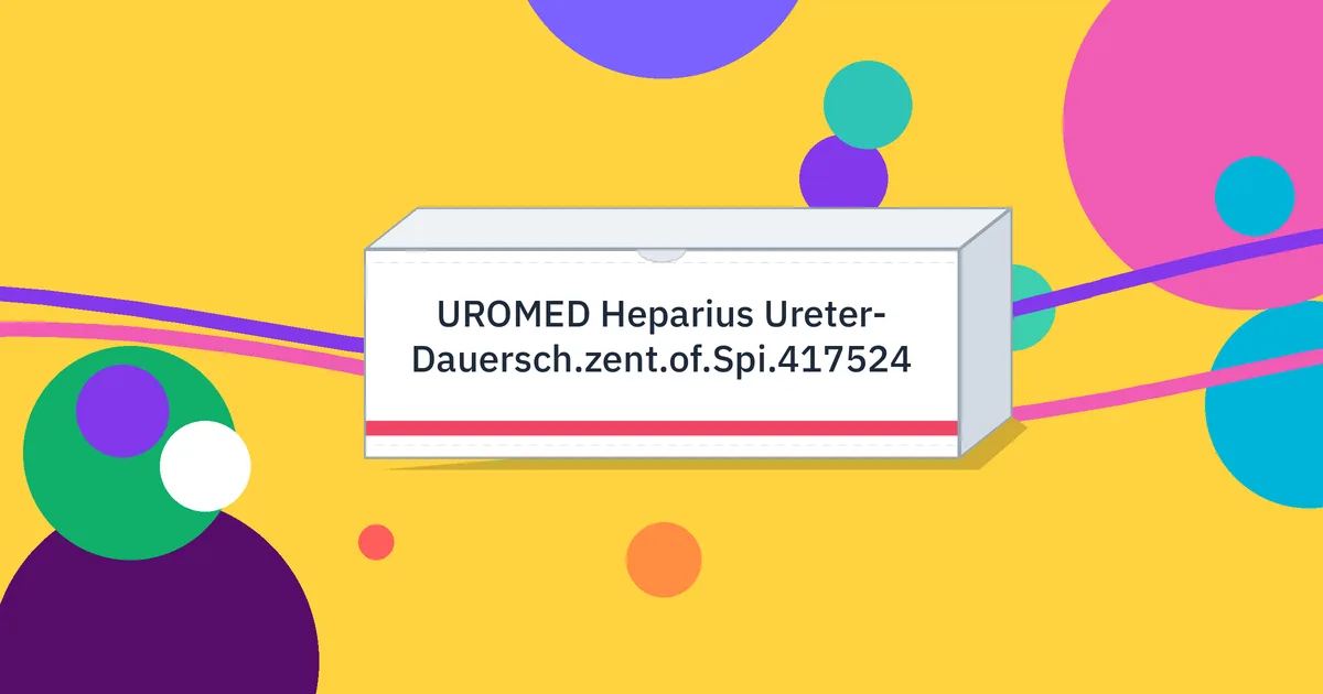 Symbolbild: Packung mit der Aufschrift UROMED Heparius Ureter-Dauersch.zent.of.Spi.417524 (PZN 11370728) – Verfügbarkeit und Bezug in Apotheken in Frankfurt am Main