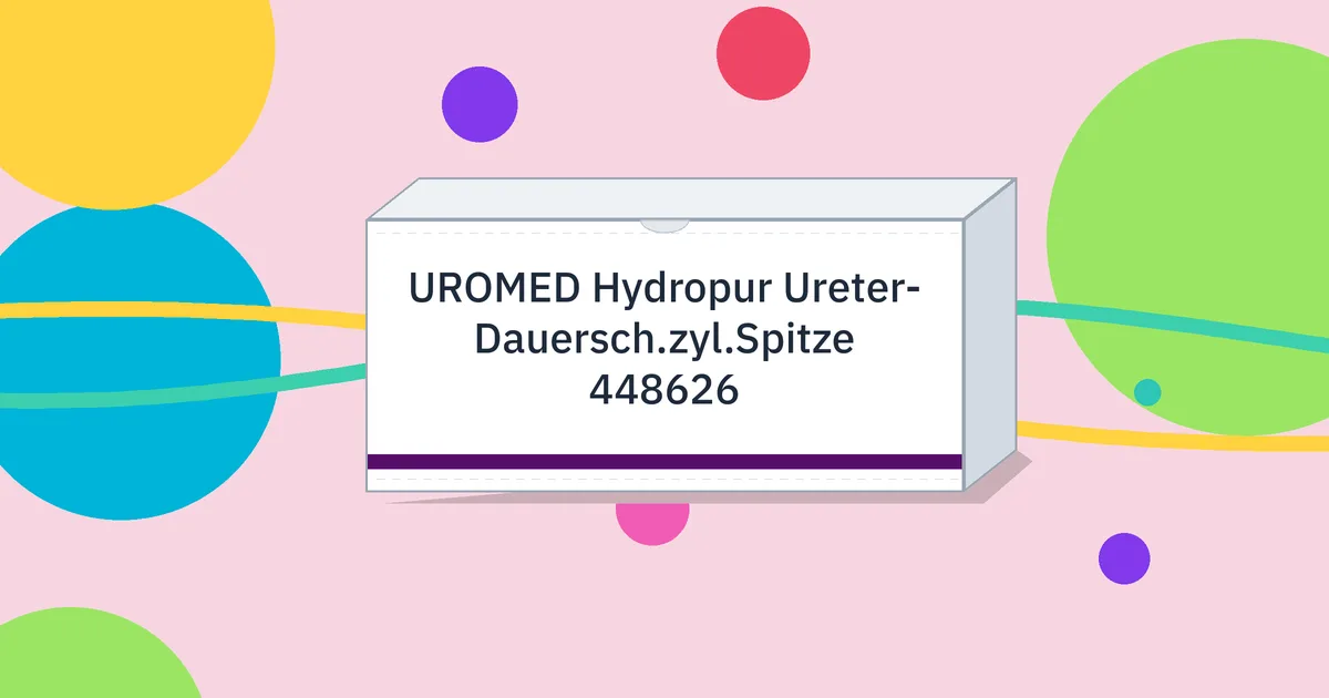 Symbolbild: Packung mit der Aufschrift UROMED Hydropur Ureter-Dauersch.zyl.Spitze 448626 (PZN 11371780) – Verfügbarkeit und Bezug in Apotheken in Frankfurt am Main