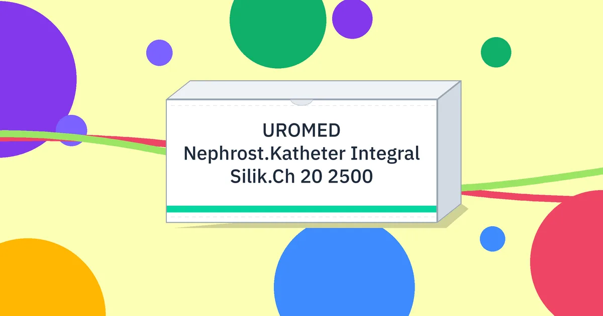 Symbolbild: Packung mit der Aufschrift UROMED Nephrost.Katheter Integral Silik.Ch 20 2500 (PZN 04741756) – Verfügbarkeit und Bezug in Apotheken in Frankfurt am Main