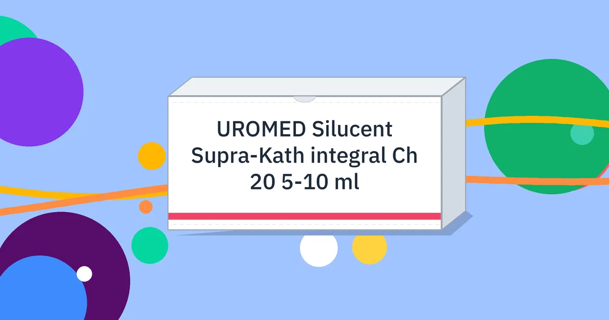 Symbolbild: Packung mit der Aufschrift UROMED Silucent Supra-Kath integral Ch 20 5-10 ml (PZN 10785947) – Verfügbarkeit und Bezug in Apotheken in Frankfurt am Main