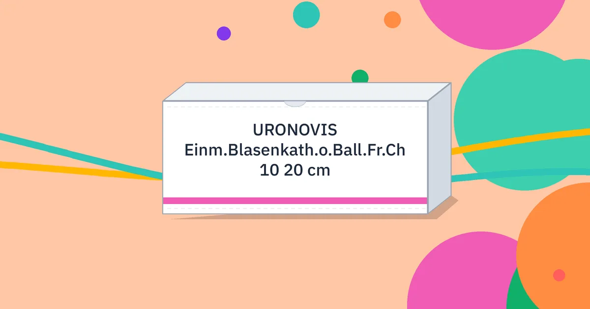 Symbolbild: Packung mit der Aufschrift URONOVIS Einm.Blasenkath.o.Ball.Fr.Ch 10 20 cm (PZN 03756939) – Verfügbarkeit und Bezug in Apotheken in Frankfurt am Main